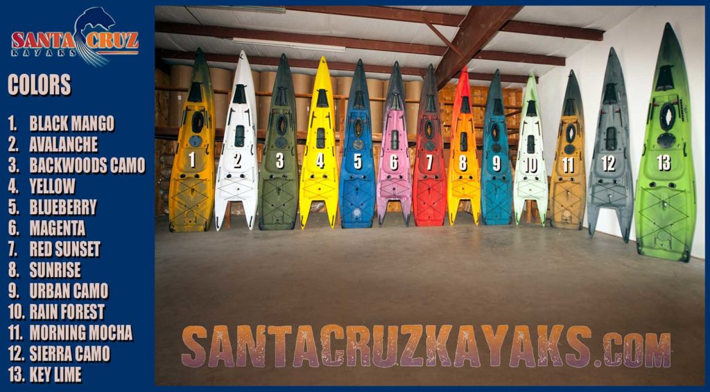Color Options for the Raptor Kayak | Santa Cruz Kayaks [Fishing] [Diving]
